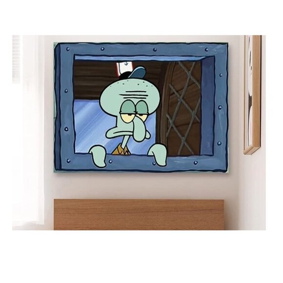 Michelle L | Art | Funny Cartoon Squidward Krusty Krab Window Wall ...